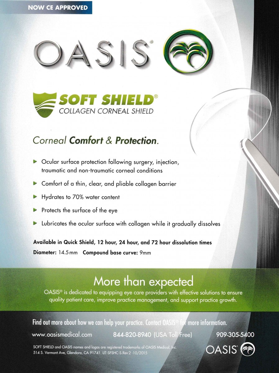 Oasis SOFT SHIELD Collagen Corneal Shield